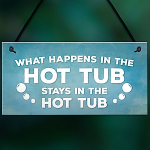 Hot Tub Novelty Funny Garden Hanging Wall Plaque Shed Jaccuzi Home Decor Sign