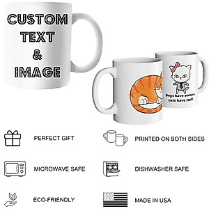 Custom Mug Personalized Coffee Mug Customized Mugs with Photo Logo Text Taza Personalizada Design Your Own Custom Coffee Cup Customized Gifts for Birthday Mother’s Day 11oz Both Side Custom Coffee Mug