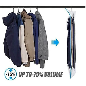 2023 Hanging Compressible Storage Bag -【New Version】Vacuum Storage Bags w/Manual Air Pump, Reusable & Durable, Clothes Vacuum Organizer for Home Closet Organization (Medium, 2 PCS)