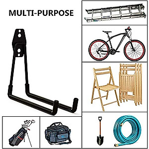 SMARTOLOGY 4 Pack 7.5 inch Wall Storage Hanger with 2 Extension Cord Holder Organizer, 4 Extra Large Ceiling Bicycle Hooks(Orange)