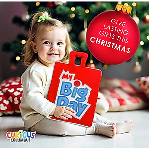 Curious Columbus - Quiet Book for Toddlers - Large Fabric Activity Busy Book. Toddler Montessori Book. 10 Pages of Learning & Fun for Quiet Play. Airplane Activities, Essential Road Trip Travel Toy