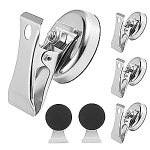 6 pcs Magnetic Clips for Refrigerator&Whiteboard, Heavy-Duty Stainless Steel Magnet Clips, 32mm Fridge Magnets Memo Note Clips, Suitable for Office and Kitchen