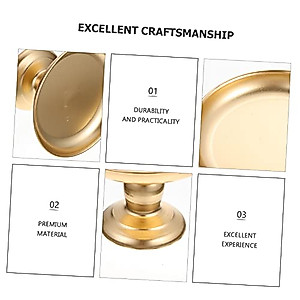 Didiseaon 3pcs Platter Candy Kitchen Food Storage Nuts Bowl Fruit Golden Snack Stand Trifle Metal Household Center Dessert Iron Pan Display Dish Plates for Container Rack Round Footed