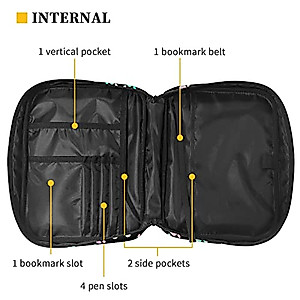 Salabomia Bible Book Cover, Dog Paw Print Zippered Bible Carrying Case for Women Girls, Bible Book Carrying Bags with Handle Pocket, Sturdy Bible Bags for Kids, Green and Black