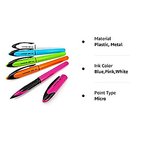 Uni-Ball AIR Micro - 0.5mm Fine Rollerball - Blue Ink - Assorted Barrels - 5 Pack