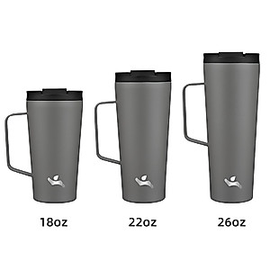 Konokyo Insulated Tumbler with Handle and Straw, 18 OZ Travel Coffee Mug Stainless Steel Cup Metal Water Bottle,Grey