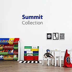 Humble Crew, White Kids Wood Square Table and 2 Chairs Set