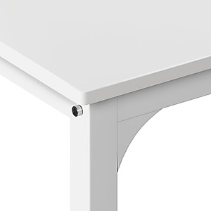 soges 4 Person Dining Table Set,43.3 inch Kitchen Table Set for 4,2 Chairs with Backrest,2-Person Bench with Storage, White Rack,Nesting Furniture Set for Dining Room and Restaurant, White