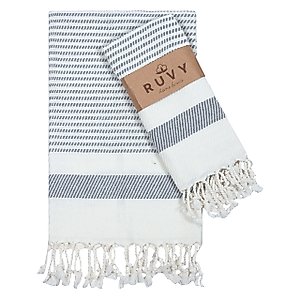 Ruvy Home Basics Turkish Hand Towels for Bathroom Set of 2 | 18"x40", Cotton | Bathroom Hand Towels & Decorative Hand Towels for Bathroom, Kitchen Towels, Dishcloth, Tea, Yoga, Face, Gym - Light Grey