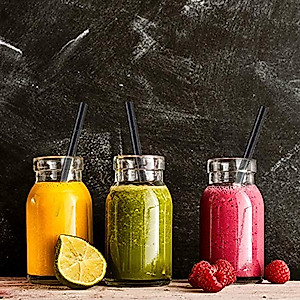 ALINK 100 Black Paper Straws, Biodegradable Disposable Drinking Straws Bulk for Party Supplies, Birthday, Wedding, Bridal/Baby Shower, Restaurant and Holiday Celebrations