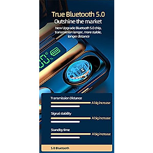 Wireless Earbuds | 130H Playtime | Bluetooth F9-5C 9D Steroe | Waterproof IPX8 | Touch Control | Bt V5.1 Ture Wireless F9 Earbuds with Mic Earphones | in-Ear Deep Bass-in Mic Headphones (Pink)