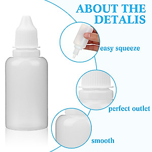 Tioncy 100 Pcs 30ml Plastic Dropper Bottles Squeezable Liquid Dropper Bottles with Leak Proof Caps, Refillable 1 oz Plastic Eye Dropper Bottles for Essence, Essential Oil(White Lid)