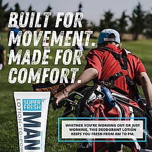 Super Fresh Man Parts Ball Deodorant For Men - 2-in-1 Deodorant & Powder Lotion that Deodorizes and Stops Sticky, Itchy, Smelly Man Parts - Aluminum Free, No Talc, No Parabens - Dermatologist Tested - Made in USA - 4 fl oz Tube