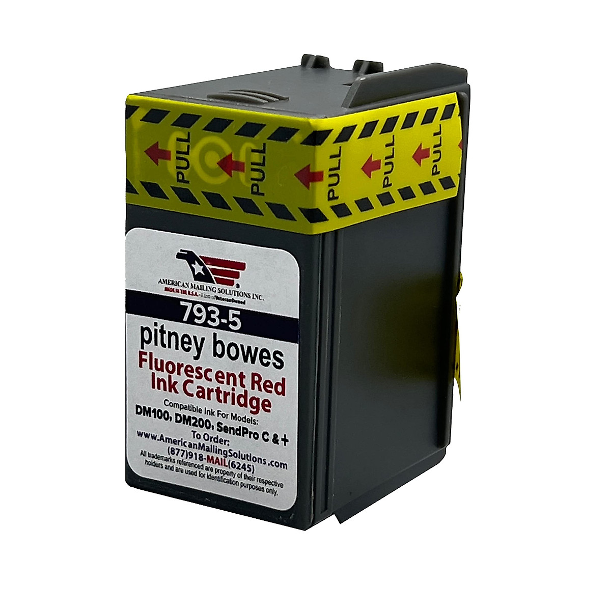 AMERICAN MAILING SOLUTIONS INC PB 793-5 Red Fluorescent Ink Cartridge Replacement for The SendPro and DM Series Postage Meters