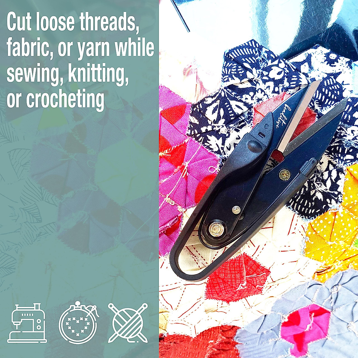 Beaditive Premium Thread Snips - Thread, Yarn, Embroidery Snipper for Sewing, Quilting, Knitting, Jewelry Making - High-Carbon Steel Blades with Protective Cap and Lanyard