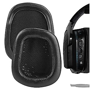 Geekria Elite Sheepskin Replacement Ear Pads for Logitech G533, G633, G635, G933, G935 Headphones Ear Cushions, Headset Earpads, Ear Cups Cover Repair Parts (Black)