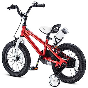 Royalbaby Toddlers Kids Bike Boys Girls Freestyle BMX Children Sports Bicycle with Training Wheels Gifts, 12 Inch Red