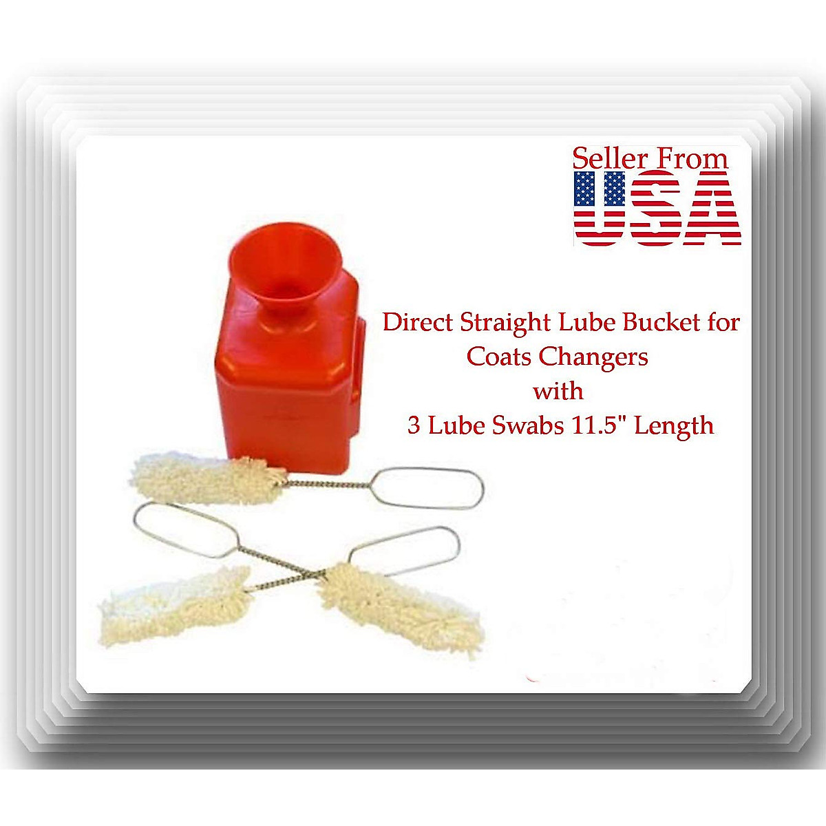 Auto Supplies Direct Straight Lube Bucket for Coats Changers with 3 Lube Swabs 11.5" Length