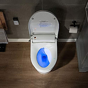 WOODBRIDGE White Luxury, Elongated One Piece Advanced Bidet, Smart Toilet Seat with Temperature Controlled Wash Functions and Air Dryer T-0737