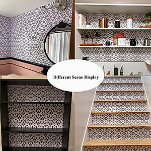 GloryTik Black Contact Paper Trellis Wallpaper White and Black Geometry Pattern Peel and Stick Wallpaper Self-Adhesive Removable Wallpaper White Modern for Cabinet Drawer Lining Wall Decor 17.7"X118"