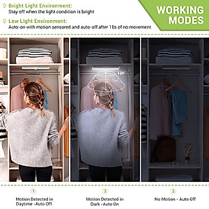 OxyLED Under Cabinet Lights, 10 LED Motion Sensor Lights Indoor, Wireless Stick-on Anywhere Battery Operated Motion Sensor Closet Lights, Under Counter Lights for Kitchen Pantry Cabinet Stairs, 3 Pack