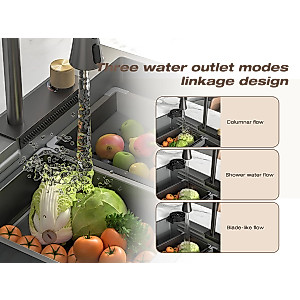 MEJE 30.75x17 Inch Black 11 Gauge 304 Stainless Steel Kitchen Sink, 60/40 Double Bowl Kitchen Sink, Nano Coating, Anthracite Black Color