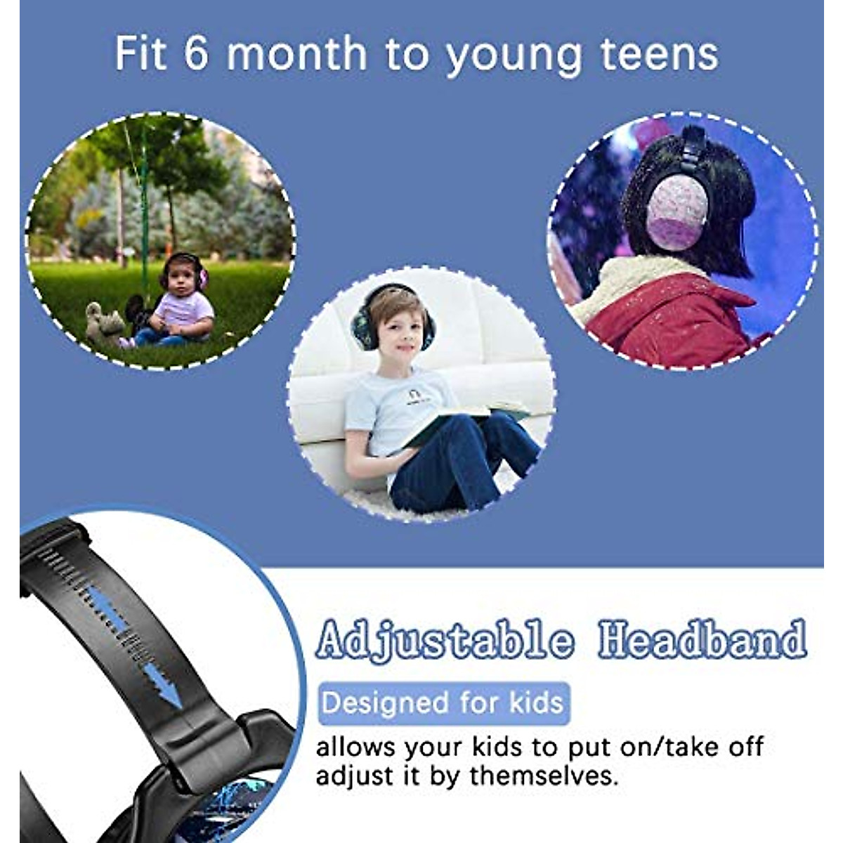 ZOHAN Kids Ear Protection 2 Pack, Hearing Protection Safety Ear Muffs for Children Have Sensory Issues, Adjustable Noise Reduction Earmuffs for Concerts, Fireworks(Nebula&Rap)