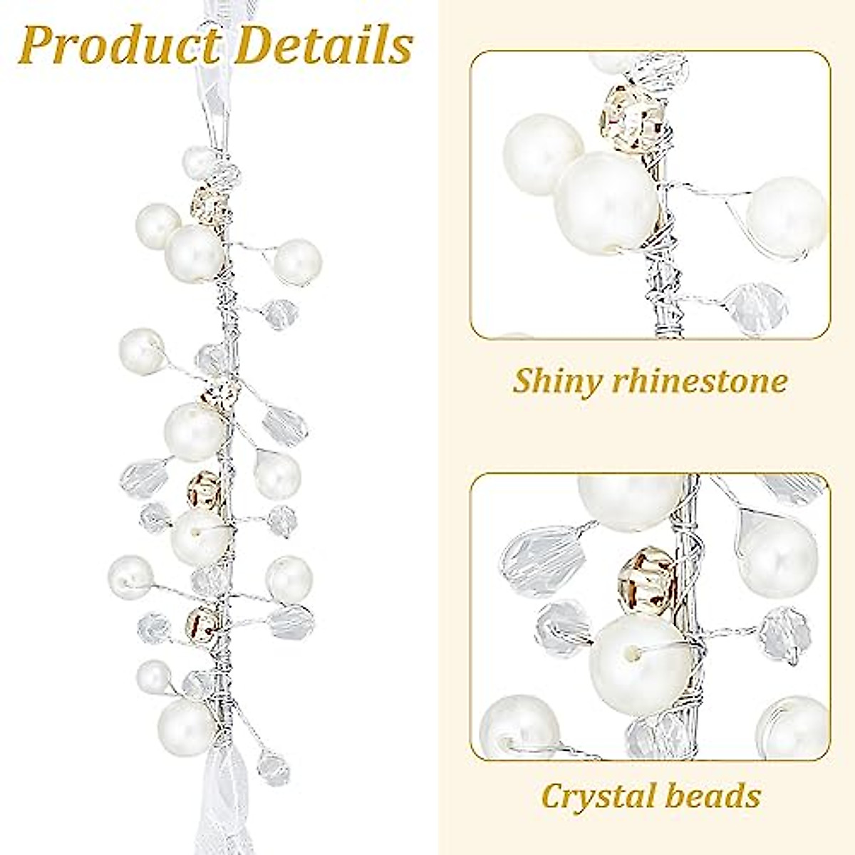 WEBEEDY 4 Pcs Wrist Corsage Wedding Bridal Bridesmaid Hand Flower Wristlet Bracelet for Wedding Decorations Prom