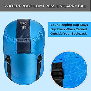 Viking Trek 350x Lightweight Adult Sleeping Bag – Warm & Breathable, Compact Camping Gear for Hiking and Backpacking - Camping Essentials - Includes 100% Waterproof Stuff Sack