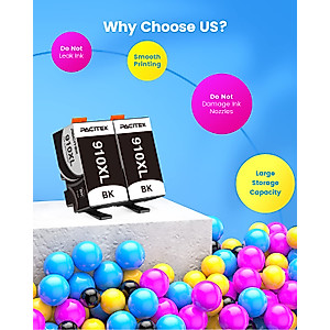 PACITEK 910XL Compatible Black Ink Cartridge Replace HP 910 Ink, Work with HP OfficeJet 8025e 8035e 8025 8035 8028 8022 8020 Printer