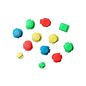 Translucent Housing Shell Case Colorful L R Button ABXY Directions Keys Buttons DIY Replacement Shell Case for Switch NS Joy-Con Controller (L+R Button)