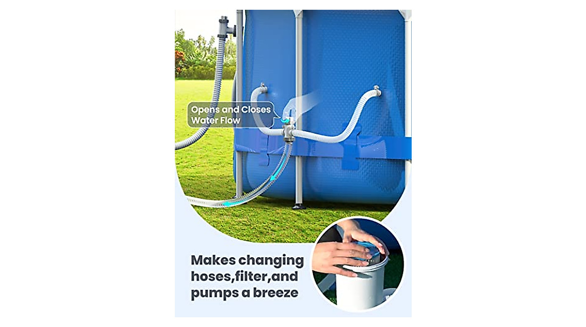 POOLHACKER Dual Split Hose Plunger Valve for Above Ground Pools