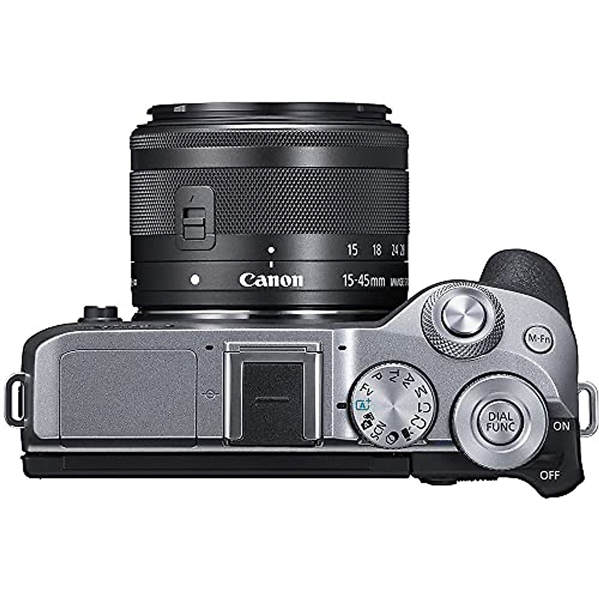 M6 Mark II Mirrorless Digital Camera with 15-45mm Lens (Silver) vlogging Bundle, 500mm f/8.0 Preset Manual Focus Lens, Travel Kit with Accessories (Extra Battery, Flash, 64Gb Memory +More)