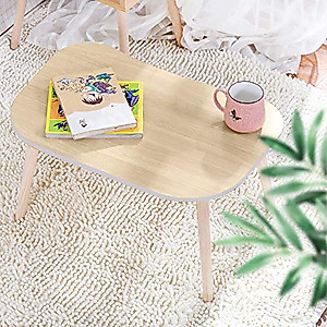 Bed Desk Laptop Living Room Bay Window Table Solid Wood Legs,Curved Recessed Design,Non-Slip Cotton Pad,Mute,Office Dining Table(Ship from US!)