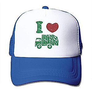 Waldeal Boys' I Love Garbage Truck Trucker Hat Trash Baseball Mesh Cap RoyalBlue