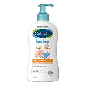 Cetaphil Baby Wash & Shampoo with Organic Calendula,Tear Free, Paraben, Colorant and Mineral Oil Free, 13.5 Fl. Oz (Packaging May Vary)