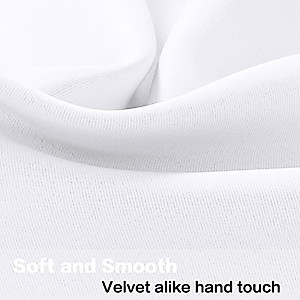 H.VERSAILTEX 2 Panels Blackout Curtain Valances for Kitchen Windows/Bathroom/Living Room/Bedroom Privacy Decorative Rod Pocket Short Winow Valance Curtains, 52" W x 18" L, Pure White