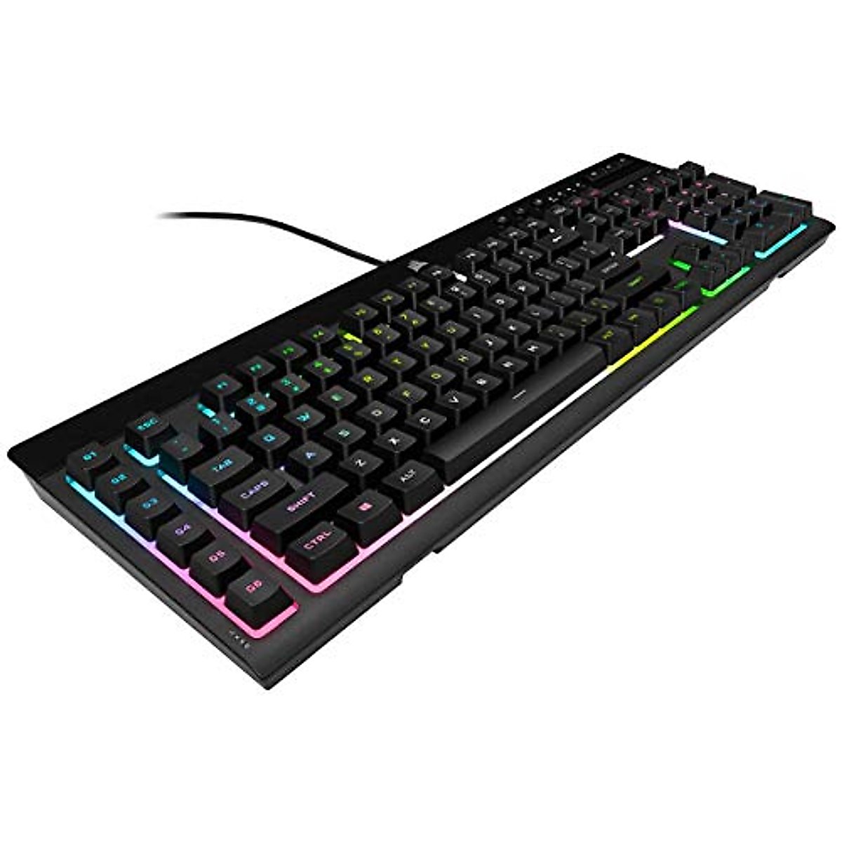 Corsair K55 RGB PRO XT - Dynamic Per-Key RGB Backlighting - Six Macro Keys with Elgato Stream Deck Software Integration-IP42 Dust and Spill-Resistant-Detachable Palm Rest-Media and Volume Keys-Black