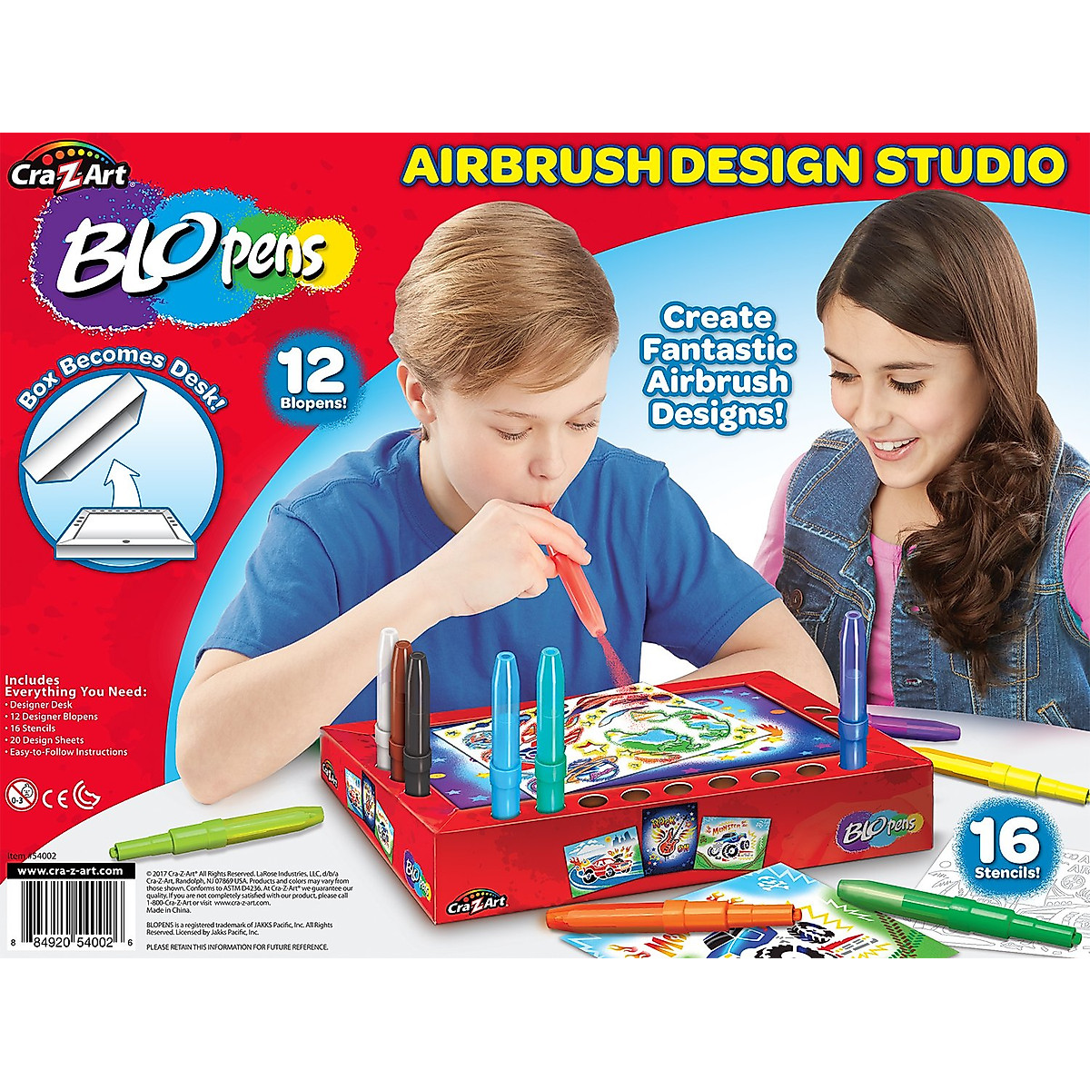 Cra Z Art Blo Pens Studio Design Station Airbrush Craft Kit