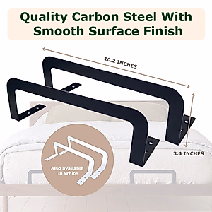 ECOHomes Mattress Retainer Bar - Mattress Slide Stopper Keep Mattress from Sliding | Non Slip Mattress Holder for Bed Frame Prevents Slipping Mattresses and Moving Mattress Topper, (4PCS, Black)