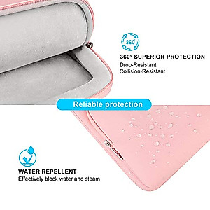 Lacdo Laptop Bag for Women, Laptop Shoulder Bag Sleeve Case for 13 inch New MacBook Air M2 A2681 M1 A2337 A2179 A1932 | 13 inch New MacBook Pro M2 M1 A2338 A2251 A2289 A2159 | 12.9" New iPad Pro, Pink