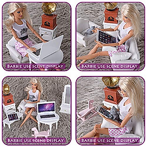 ebuddy 3 PCS Dollhouse Mini Metal Laptop Tablet Cell Phone for 1/6 1/12 Miniatures Play Set