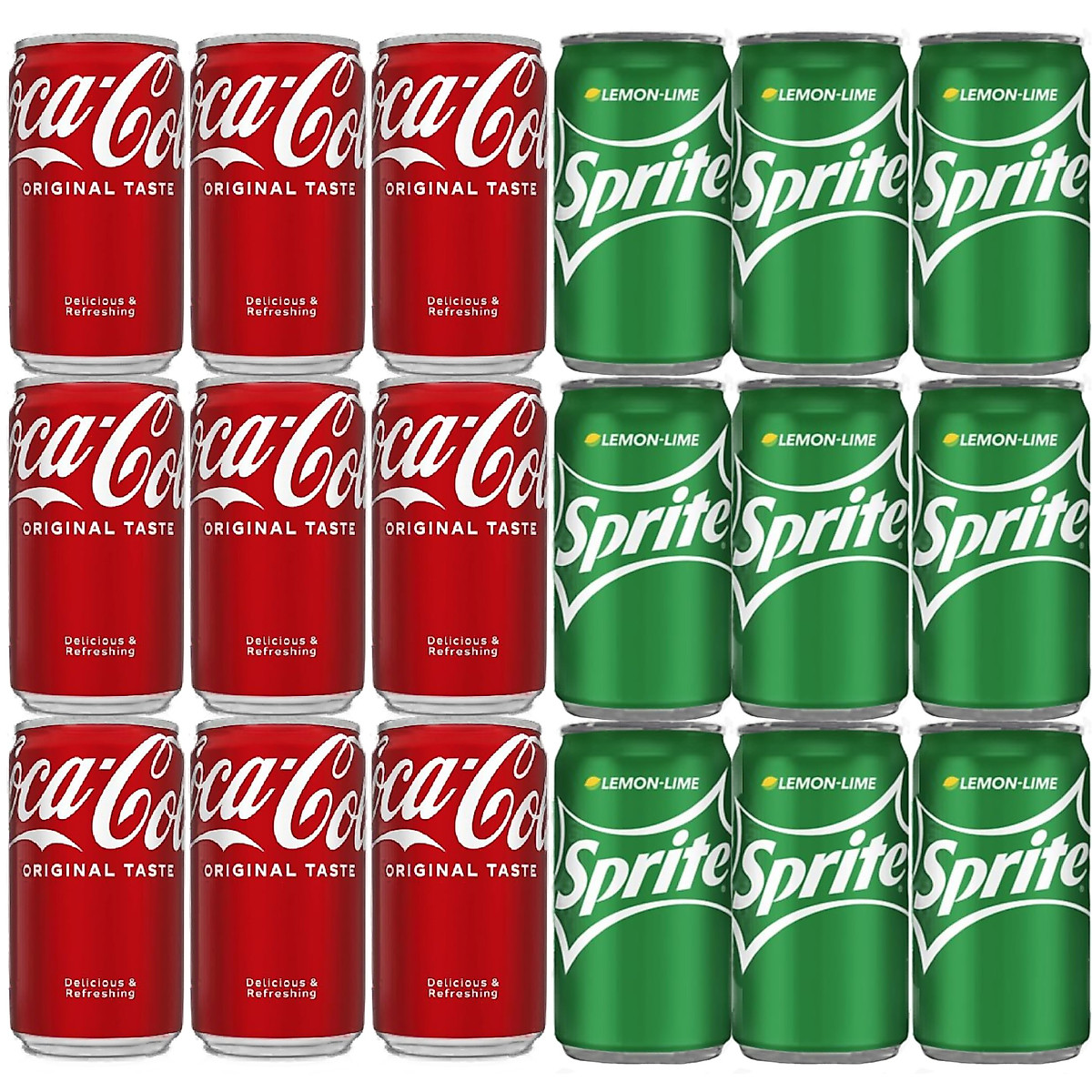 Murai - (18 Pack Bundle) 9 Cola, 9 Sprite| 7.5 oz. Mini Soda Cans | Two of The Best Refreshing Thirst Queshing Flavores | Bulk Size Soft Drink Pack | Great Beverage Care Package or Mixer | Ideal for