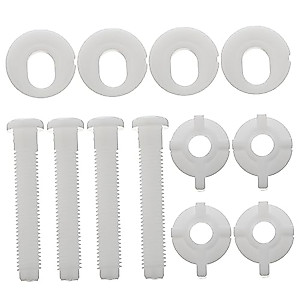 OSALADI Toilet Screws 8 Pcs Toilet Screw Toilet Bowl Seat Toilet Tank Bolts Ground Screw Toilet Hinge Toilet Seat Replacement Screws Plastic White Toilet Seat Cover Screws Water Tank Nut