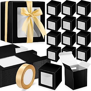 Ctosree 50 Pcs Gift Boxes for Sublimation Mugs, Mug Boxes for Shipping Exhibition Boxes for 11oz, 12oz, 15oz Sublimation Mugs Blank Mug Box Cups Gift Wrapping (Black)