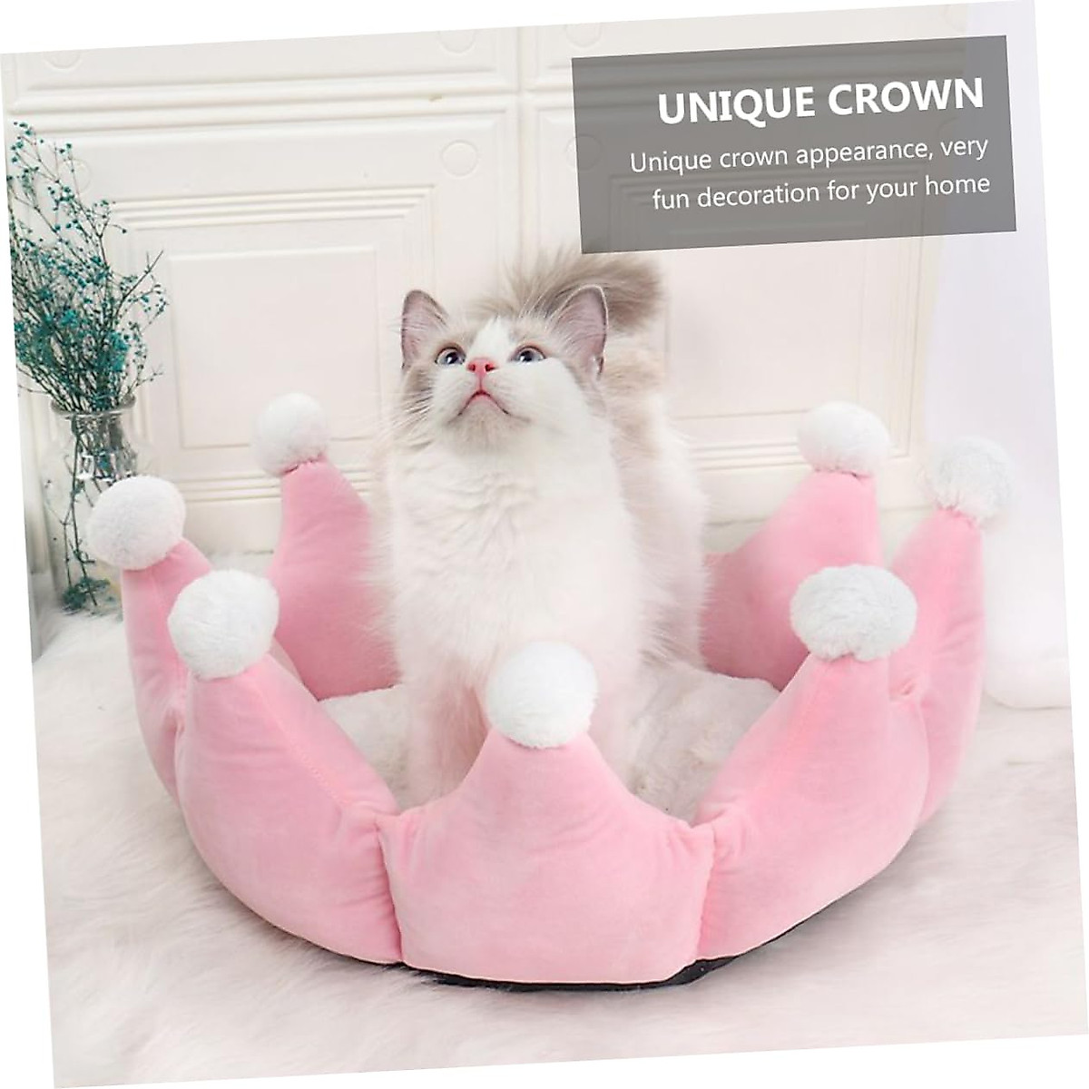 ABOOFAN Warm Pet Nest s Hort Hair House Pet Cat Bed Non-Slip Soft Fluffy Winter Pet Bed