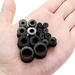 Lcolyoli Screw Fit Ear Gauges Kit Surgical Steel Tunnel Expander Earrings Earlobe Plugs Stretching Body Piercing Jewelry Set for Women Men 14G 12G 8G 6G 4G 2G 0G 00G 8 Pairs Black