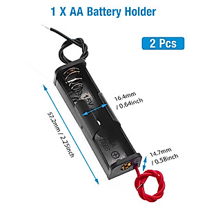 QTEATAK 8 Pack AA Battery Holder Bundle with Wire 1 AA Battery Holder 1.5V, 2 Pcs, 2 AA Battery Holder 3V, 2 Pcs, 3 AA Battery Holder 4.5V, 2 Pcs, 4 AA Battery Holder 6V, 2 Pcs