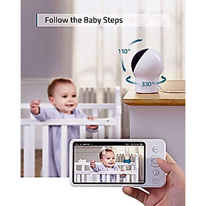 eufy Baby, SpaceView Pro 720p Video Baby Monitor with 5’’ Screen, Two-Way Audio, Pan & Tilt, Night Vision, Lullaby Player, Ideal for New Parents, Wide Angle Lens Not Included（Renewed）