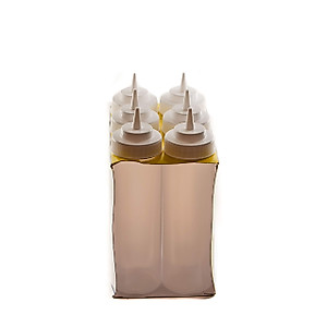 24 Oz Plastic Condiment Squeeze Bottles [3 PACK] Squirt Bottle for Sauces, Dressing, Arts and Crafts, Ketchup, Mustard, Oil, BBQ - Clear Reusable Plastic Containers, BPA Free, Dishwasher Safe